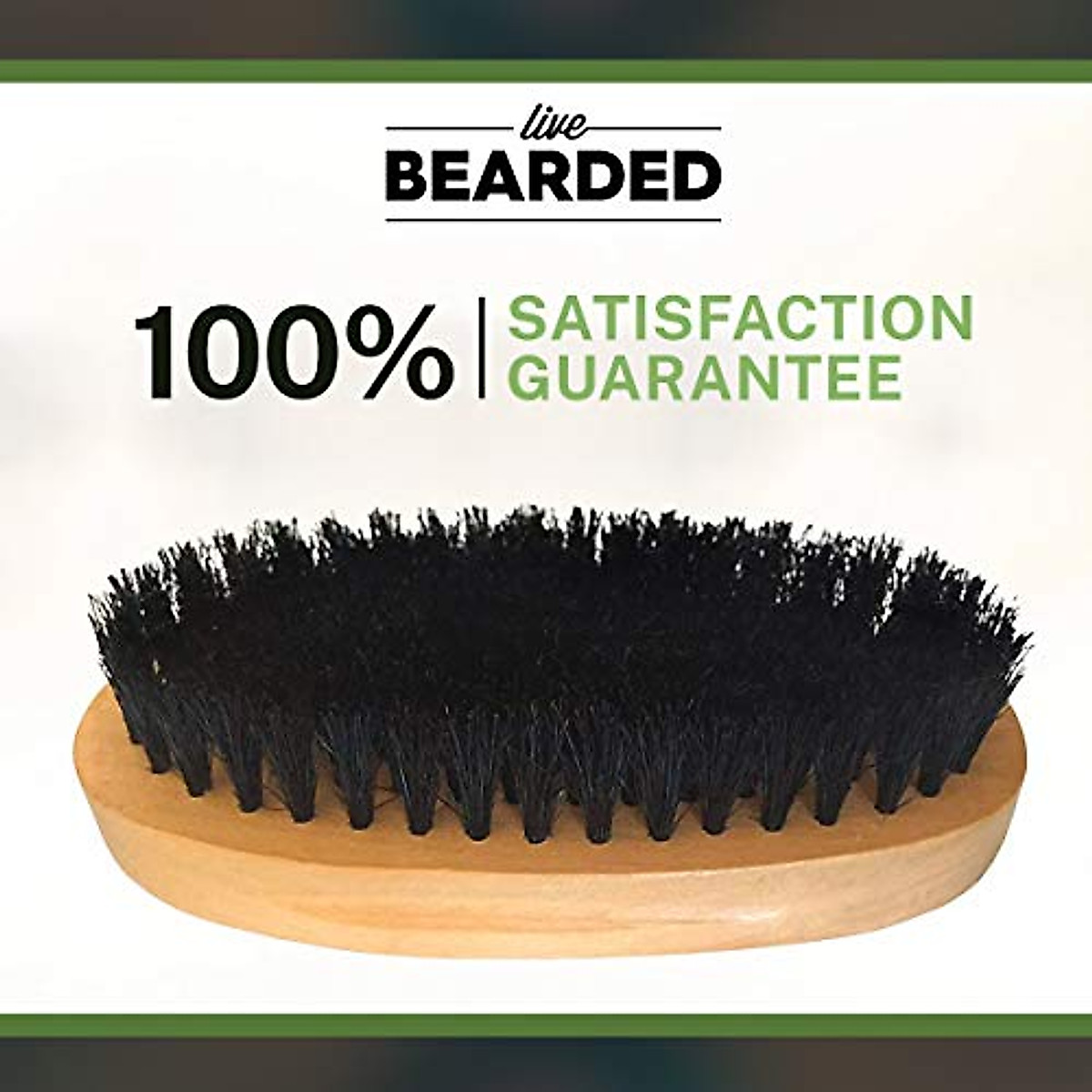 Live Bearded: Premium All-Natural Boar Bristle Beard Brush - Real Wooden Handle - Supports Beard Hair Growth, Style Control and Oil Production - Tames Big and Wild Beards - Easily Daily Grooming
