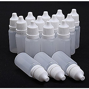 50pcs Plastic Dropper Dropping Bottle Clear Squeeze Sample Eye Liquide Storage Container with Screw Cap and Plug Empty Soft Refillable size 15ml/0.5oz
