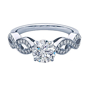 etneyjewels 0.70 TCW Round Cut Solitaire With Accents Bridal Engagement Ring For Women In 10KT Solid Gold In Prong Setting For Wedding Anniversary (Center 0.50 CT, Clarity I1-I2, Color HI,8)