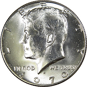 1970 D Kennedy Half Dollar BU Uncirculated Mint State 40% Silver 50c US Coin