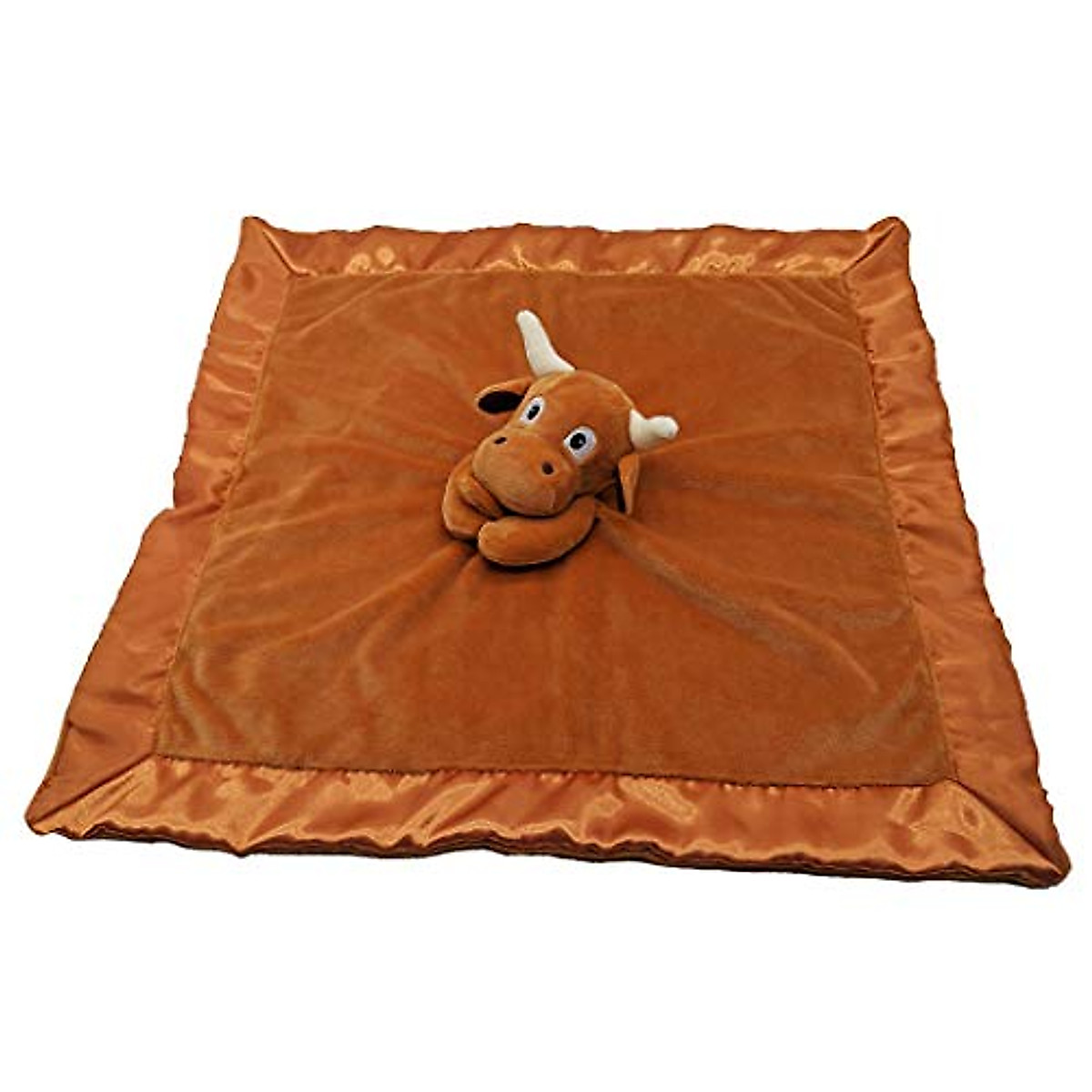 Yikes Twins Longhorn Lovey Blanket for Baby | Large 20" x 20" Baby Lovey for Girls or Boys | Cute Longhorn Security Blanket for Babies and Toddlers