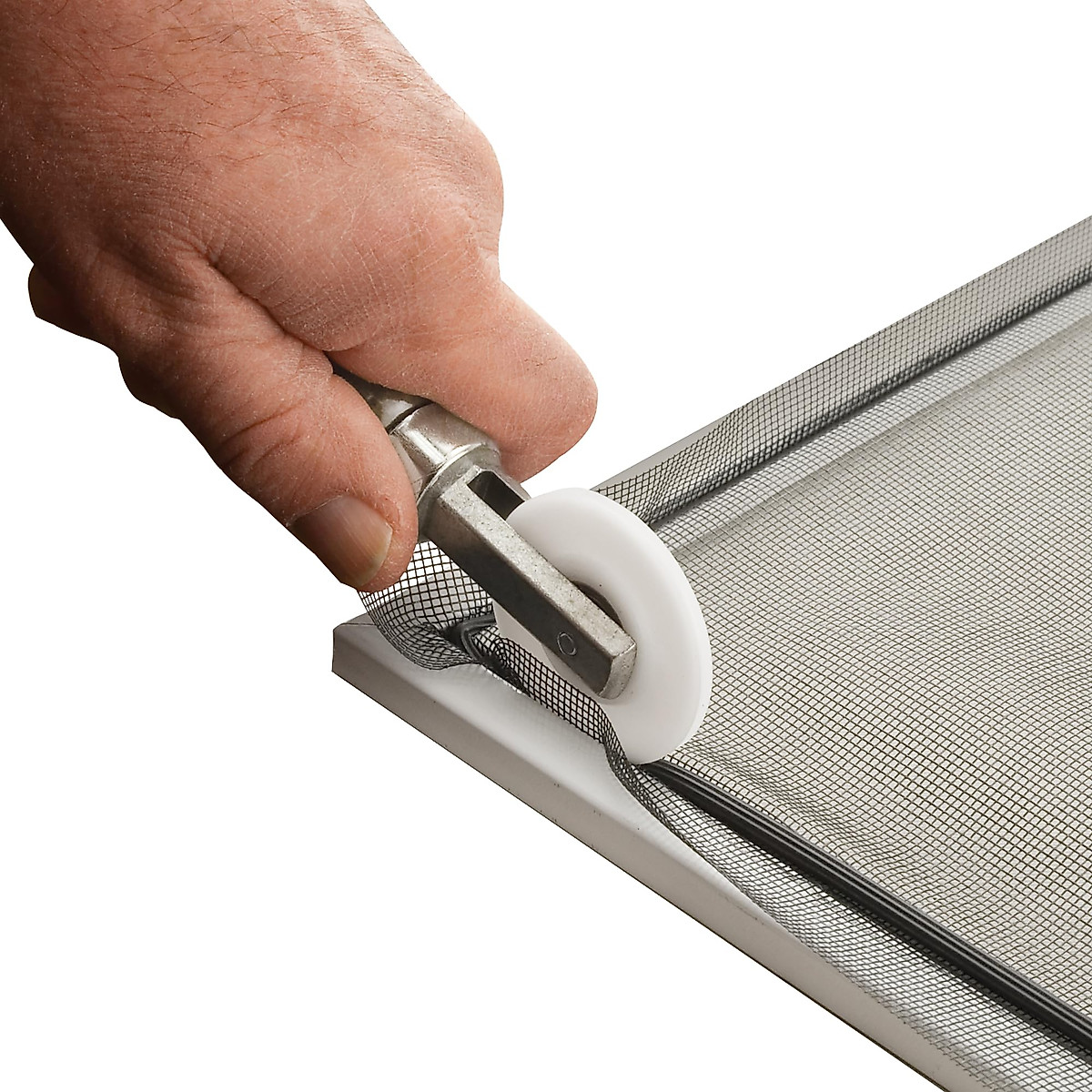 Prime-Line P 7505 Screen Rolling Tool – A Must Have Tool for Installing Window and Door Screens – Spline Roller with Wood Handle and Steel Wheels – Durable and Easy to Use