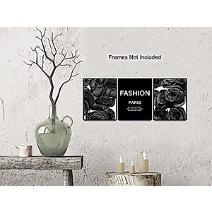 Fashion Quote Set - Glam Designer Artwork, Wall Art Decor print Set - Classy Couture Design Home Decor for Bedroom, Living room, Bathroom, Office - Luxury Gift for Woman, Fashionista - Black