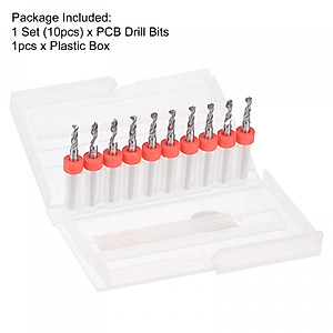 uxcell Micro PCB Drill Bit Set, 1/8" Shank 2.65mm Solid Tungsten Carbide CNC Engraving Print Circuit Board Drill Bits Rotary Tool 10pcs