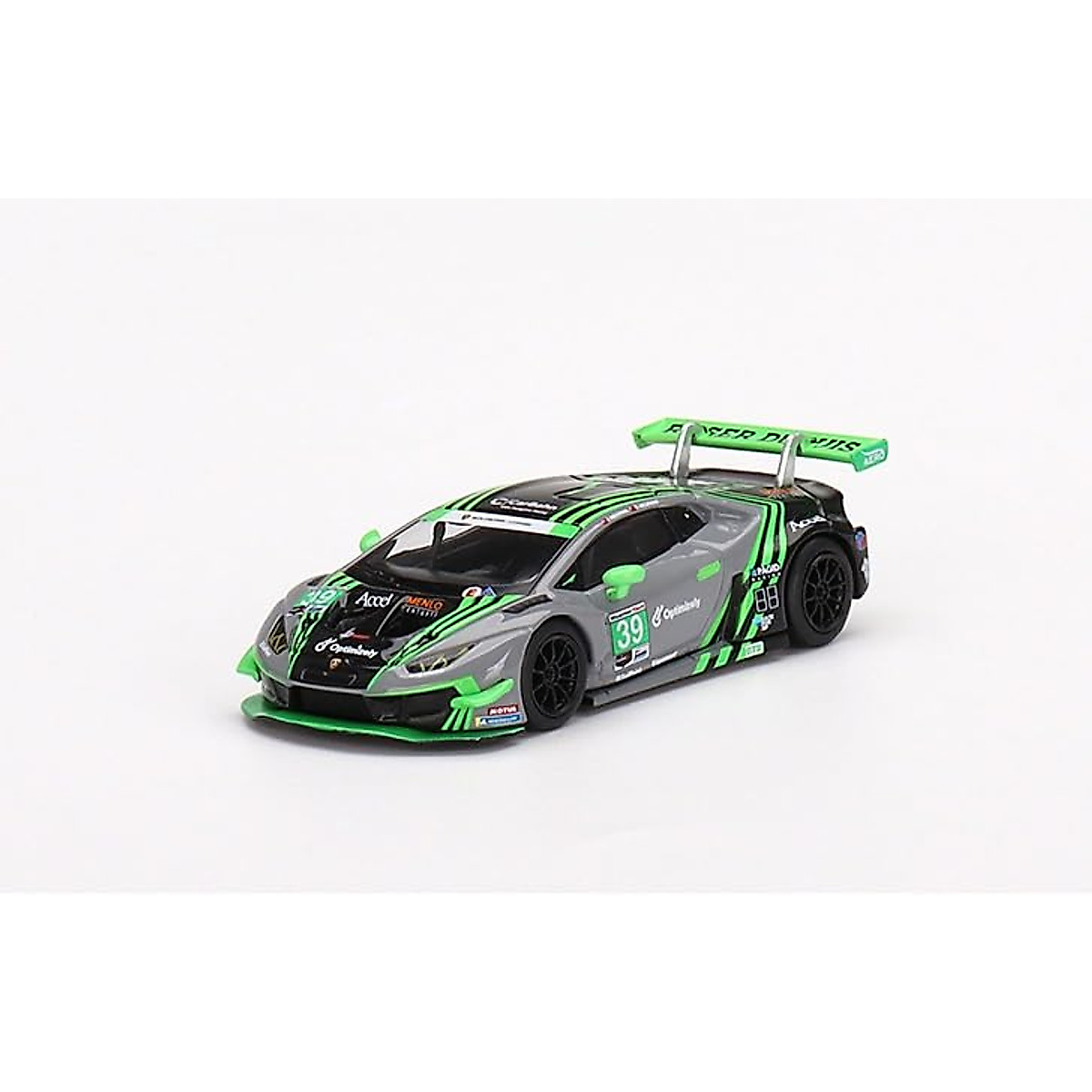 True Scale Miniatures Model Car Compatible with Lamborghini Huracán GT3 EVO #39 2022 IMSA Road America 2nd Place Limited Edition 1/64 Diecast Model Car MGT00499