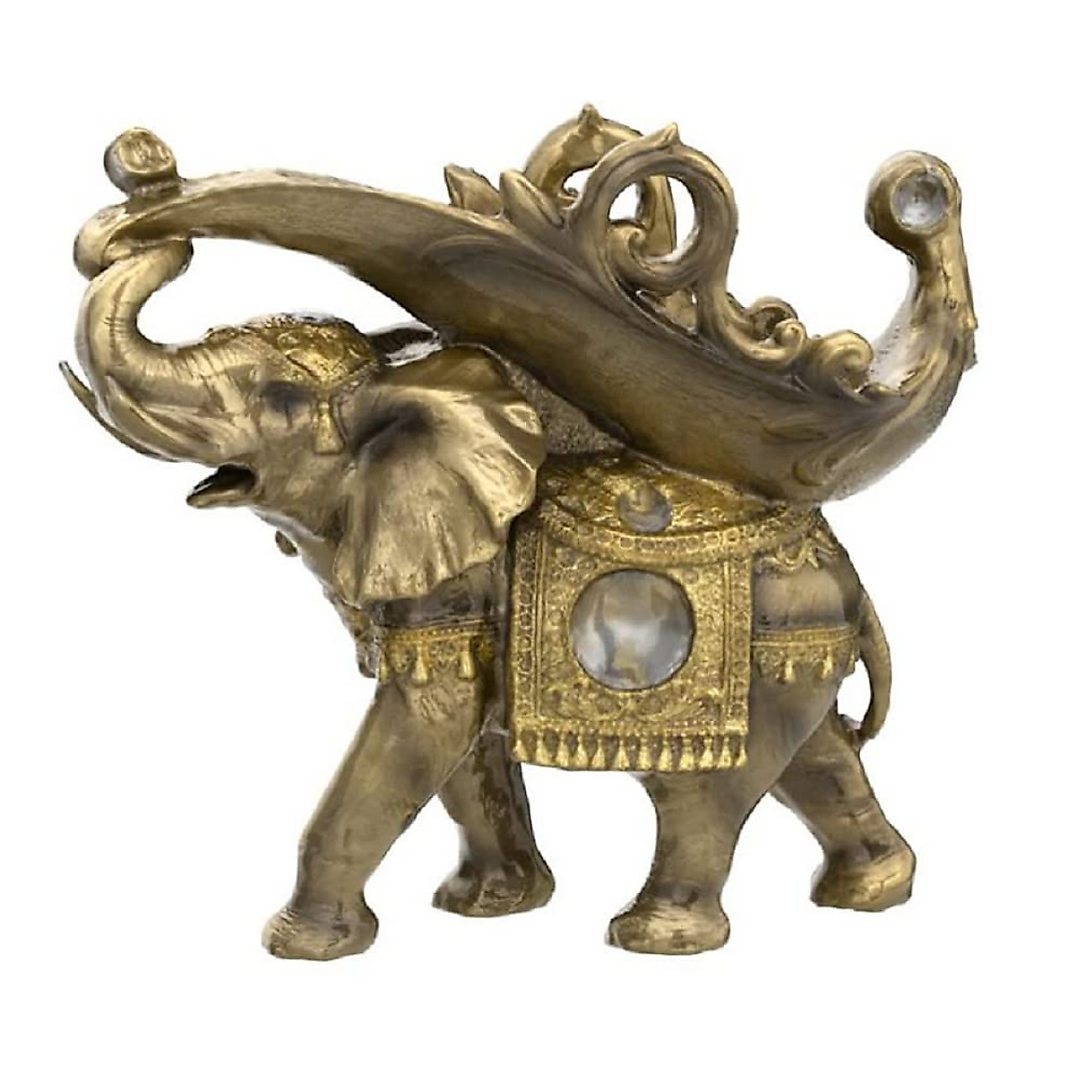 ICE ARMOR George S. Chen Imports Golden Thai Elephant Wine Holder 11 1/4" Wide Statue Figurine (7888216)