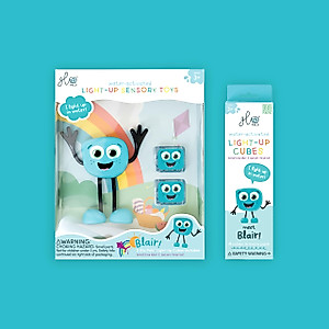 Glo Pals New Blair Water-Activated Bath Toy with 6 Reusable Light-Up Cubes for Sensory Play