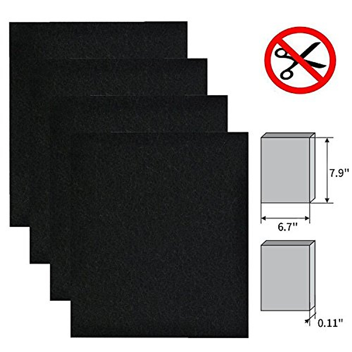 GHM 4PK Replacement Idylis C Carbon Pre-Filters Part # IAF-H-100C for Idylis Air Purifiers IAP-10-200, IAP-10-280