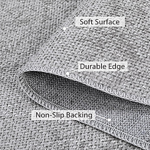 ROYHOME 9x12 Area Rug Large Machine Washable Modern Solid Textured Area Rug Contemporary Stain Resistant Non-Slip Accent Rug Foldable Floor Cover Carpet Rug for Living Room Decor, Light Grey