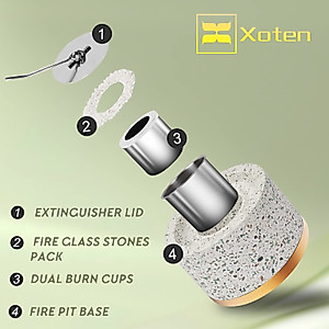 Xoten Tabletop Fire Pit, Terrazzo, Indoor & Outdoor Fire Pit Bowl, Ethanol Fire Pit, Small Balcony Table Top Fire Bowl, Patio Firepit, Mini Fireplace, Tabletop Fireplace