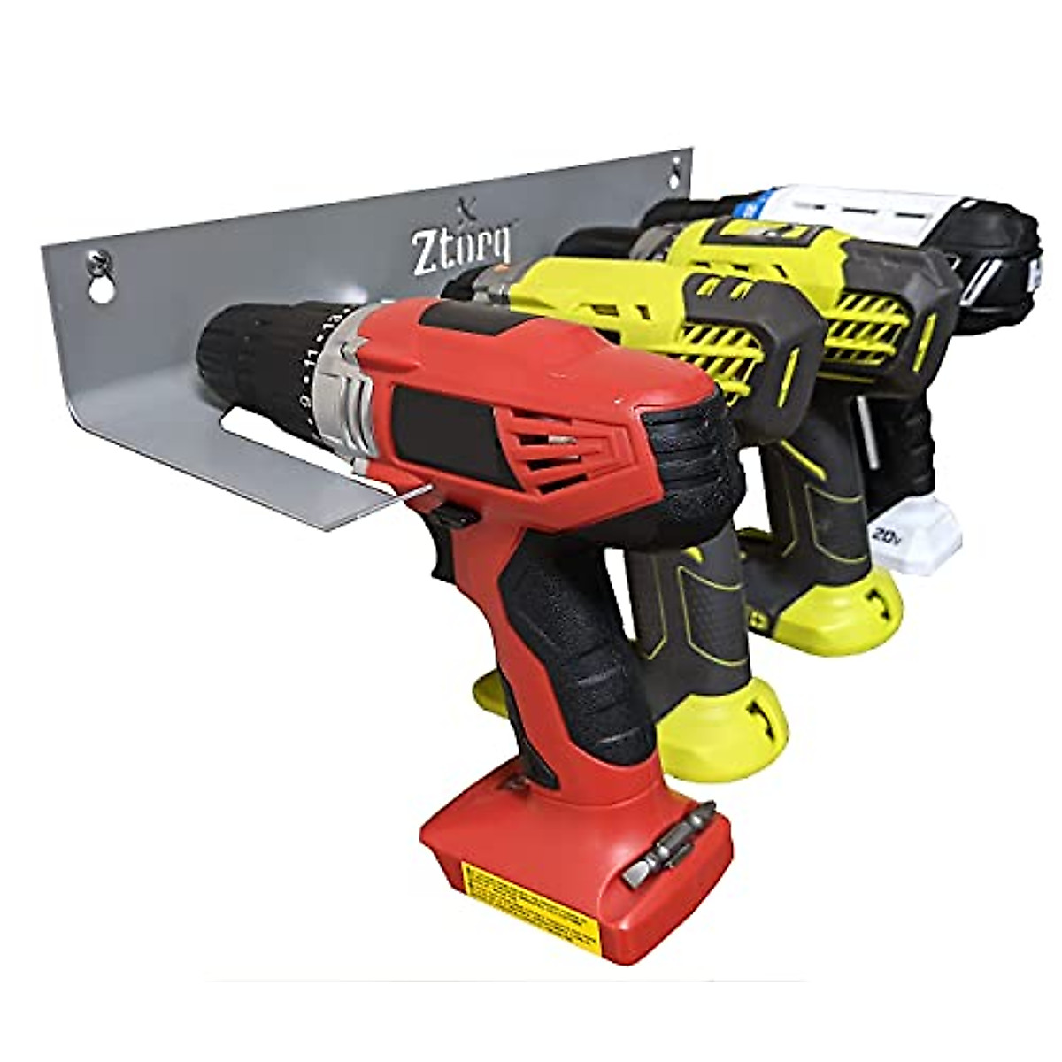 Ztorq Cordless Drill Tool Organizer - Drill Holder Storage Wall Mount Rack to optimize Garage Organization and Power Tool Storage