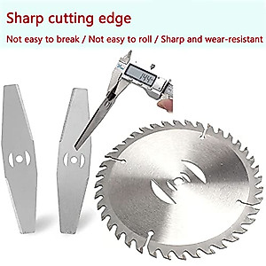 8 Pack Grass Trimmer Blade Heads Replacements- 40 T Blade & 2 Stainless Steel Blade & 5pcs Plastic Blades, Carbide Blade Tip Brush Cutter Trimmer Weed Eater Blade for Electric Lawn Mower Set