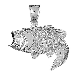 Jewels Obsession Bass Pendant | Sterling Silver 925 Bass Pendant - 27 mm