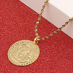 Russian Virgin Mary Son Necklace Orthodox Church Jewelry Russia Greece Ukraine Jewelry