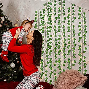 Fascidorm 5Pcs 35Ft Fake Vines for Bedroom with 12Pcs 3D Butterflies, Fake Ivy Vines for Room Decor with Fake Leaves, Artificial Greenery Ivy Garland for Wall Decor, Hanging Green Plant