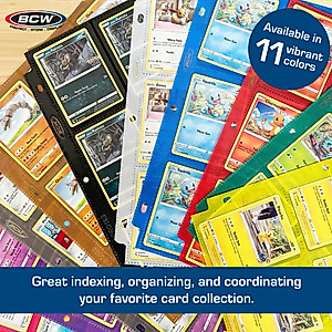 BCW Double-Sided 9-Pocket Pages Holder | Trading Card Binder Sheets | Secure Side Loading - Accommodates 18 Cards - 9 Each Side