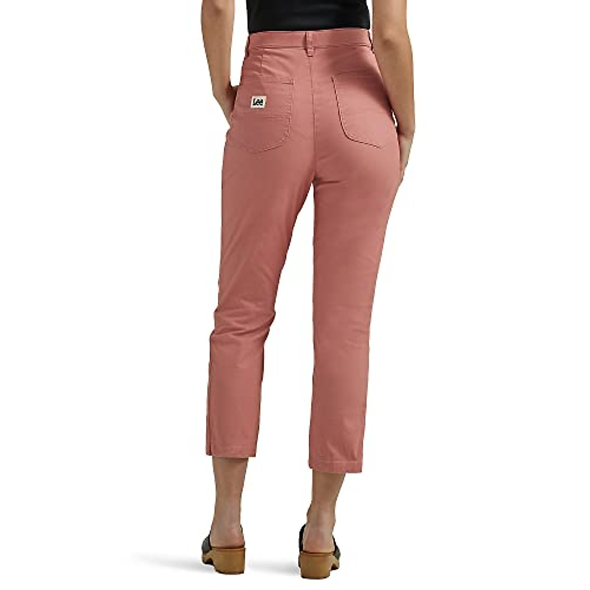 Lee Women's Ultra Lux High Rise Seamed Crop Capri Pant, Mallory-Med Pink/Rose