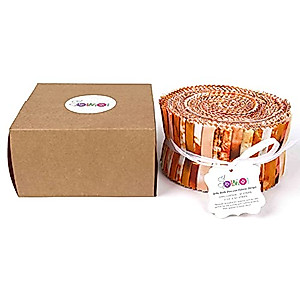 Soimoi 40Pcs Tie Dye Print Cotton Precut Fabrics for Quilting Craft Strips 2.5x42inches Jelly Roll - Orange