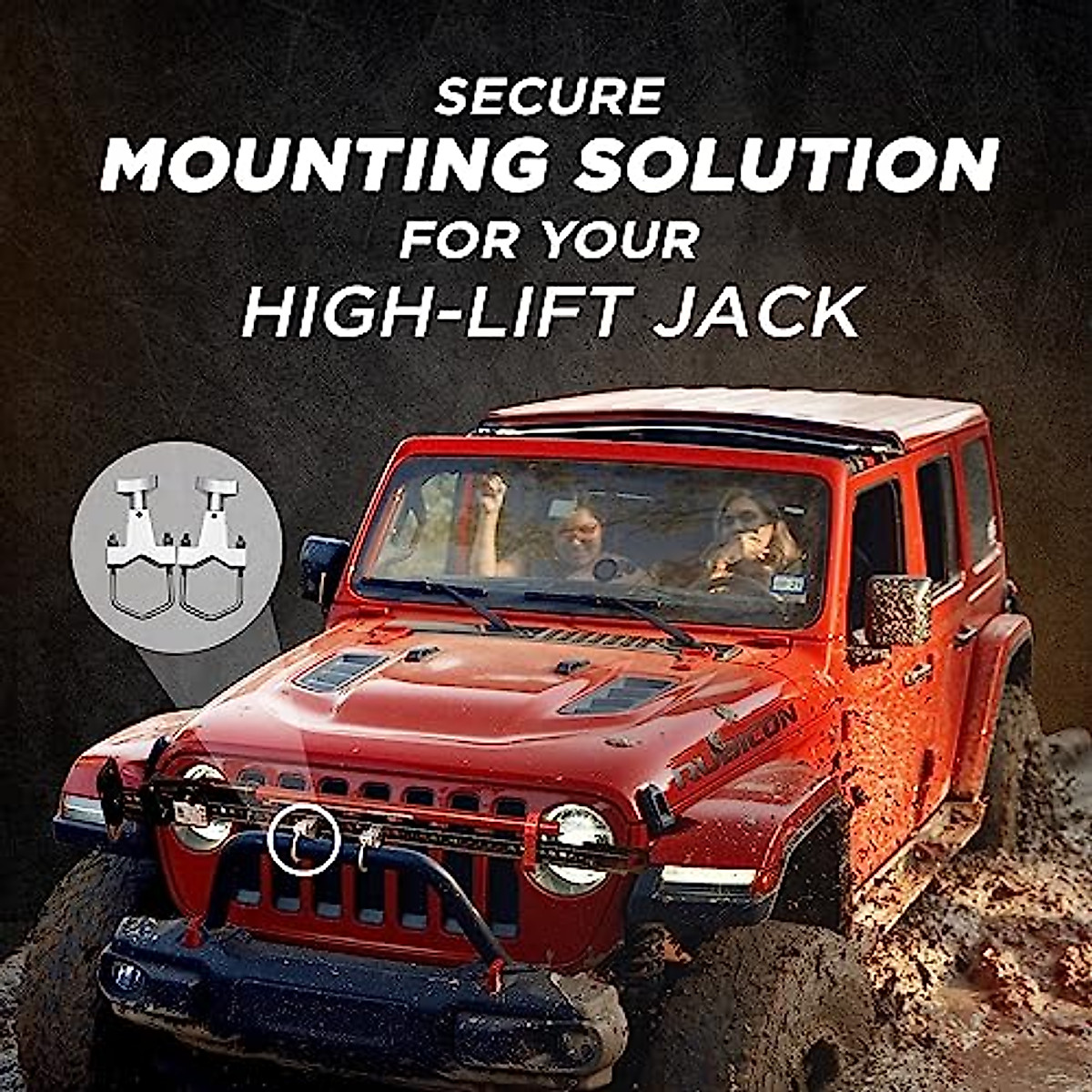 Southern Powersports High Lift Jack Mount, Attaches High Lift Jacks onto 1-inch to 2.5-inch Round or Square Tubing, High Lift Jack Adjustable Tube Mount System, Includes 3 U-Bolt Sizes, Silver