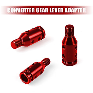 UGSHY 1 PC M12 x 1.25 Universal Shift Knob Adapter, Aluminum Alloy Transmission Gear Stick Shift Connector, for Non Threaded Shifters (Red)