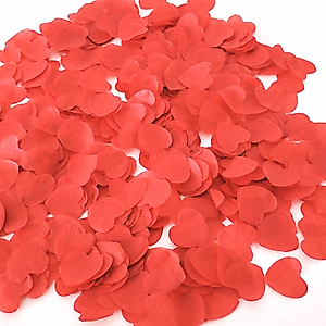 1 inch Red Tissue Paaper Heart Confetti 4000 Pieces Biodegradable Confetti Paper for Wedding Party Balloon or Table Decor