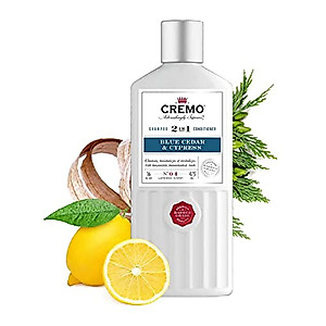 Cremo Barber Grade Blue Cedar & Cypress 2-in-1 Shampoo & Conditioner, 16 Fl Oz (2-Pack)