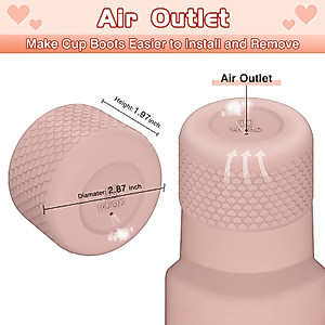 WUQID Heart Shaped Texture Silicone Boot Compatible with Stanle Quencher H2.0 IceFlow Flip 20oz 30oz 40oz,Hydroo Flask 12-24oz (Pink Dusk, ‎Fits Hydro 12-24oz / Stanle 20-40oz Tumbler)