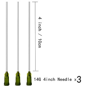 3 Pack 20ml Industrial Plastic Syringes with Blunt Luer Lock Needle 4 Inch for Scientific Labs, Glue Application, Measuring, Refilling and Transfering Liquids