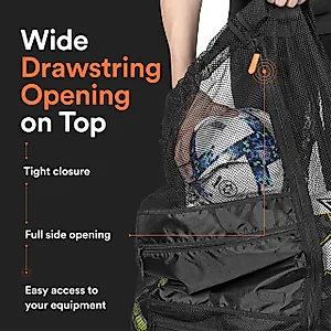 Fitdom Soccer Ball Bag Mesh, Soccer Ball Bags For Coaches, Mesh Ball Bag, Ball Bags Mesh, Mesh Sports Bag, Beach Toy Bag Mesh Extra Large, Drawstring Mesh Bag, Sports Equipment Storage, Mesh Beach Bag