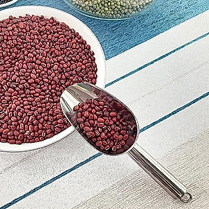 Haizsijin Metal Ice Scoop 3 Oz, Small Stainless Steel Ice scooper for Ice Maker Ice Bucket Kitchen Freezer Bar Party Wedding, Multipurpose for Popcorn Scoop,Flour Scoop,Dog Food Scoop (3oz-silver)