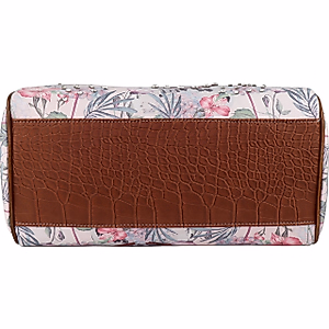 B BRENTANO Vegan Cute Animal Graphic Top Handle Boston Shoulder Bag with Rhinestones (Cozy Dog Wagon.)