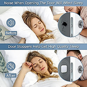 XoYoZo Door Stoppers Wall Protector Buffer Guard Doorknob Door Handle Bumper Self Adhesive Silencer Soft Rubber Crash Pad for Home Office