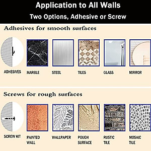 Aonxi Shower Caddy, 5-Pack Adhesive Bathroom Shower Organizer, No Drilling Rustproof Stainless Steel Shower Shelves for Inside Shower Storage with Hooks, Black