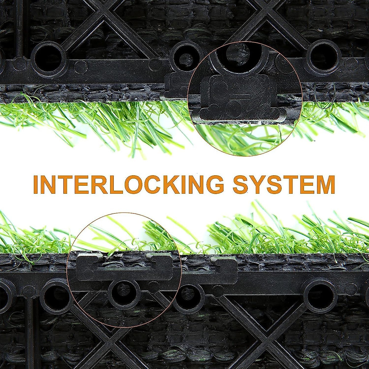 MNKNENG 9 Packs Artificial Grass Turf Tiles for Patio 12x12 Inches Fake Grass for Patio Self-draining Interlocking Grass Tiles for Balcony Backyard Patio Indoor Outdoor Flooring Lawn