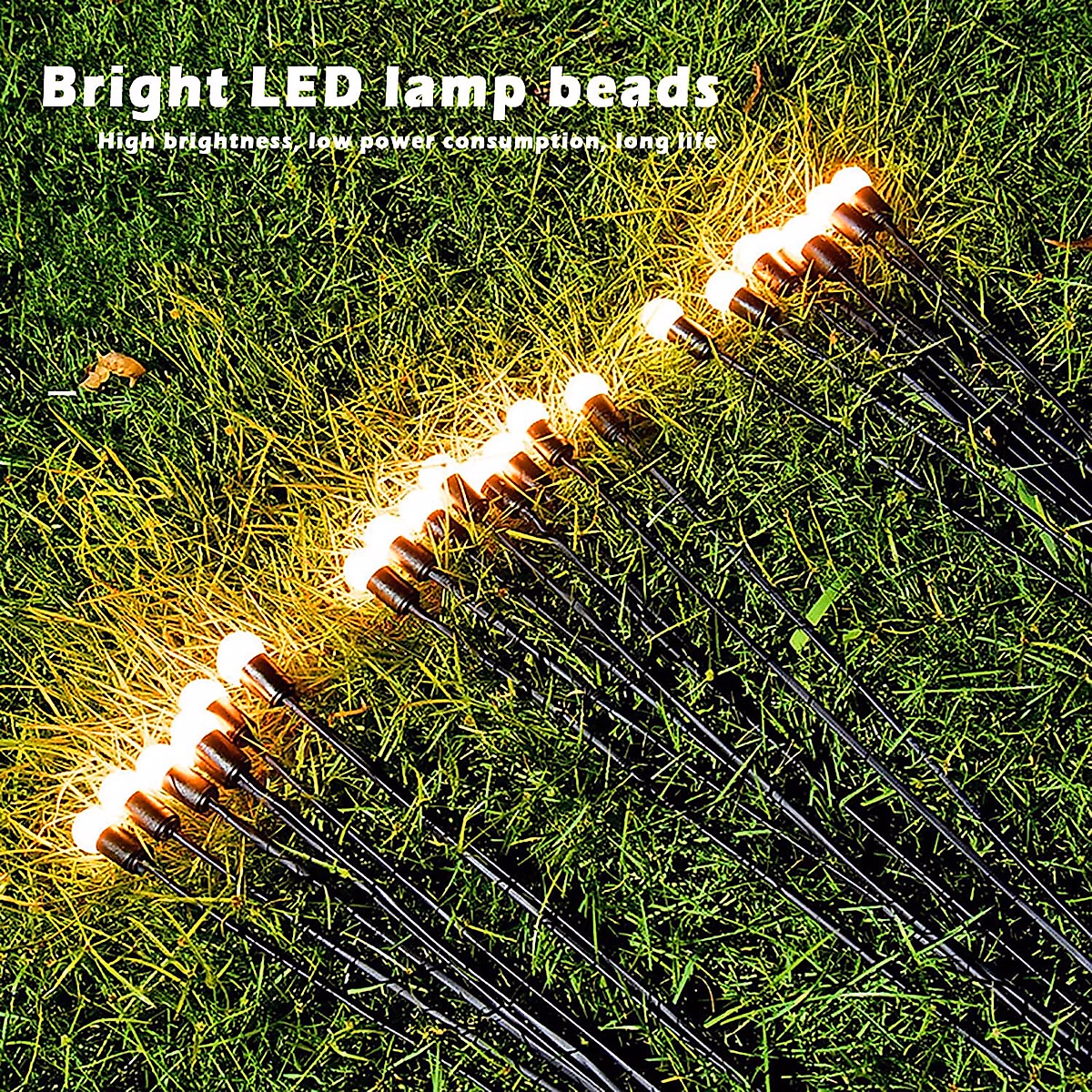 colcutee 4 Pack Solar Garden Lights, Solar Outdoor Swaying Lights Ip65 Watertight, 2 Lighting Modes Firefly Decorative Lights, for Landscaped Garden Access Patios (Warm White)