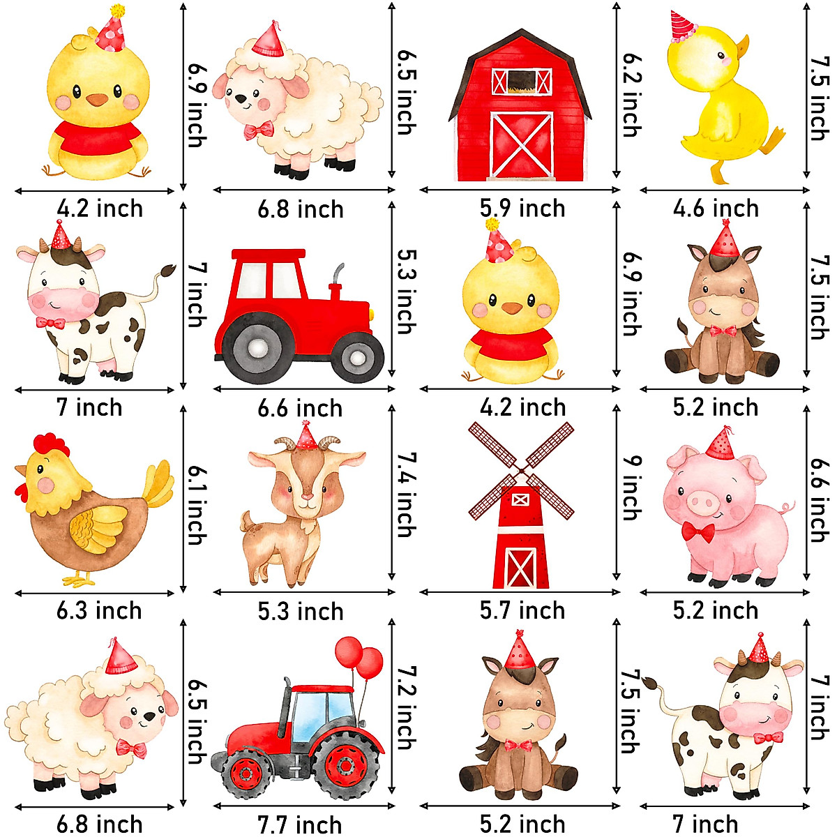 32pcs Farm Animal Centerpiece Sticks Farm Birthday Party Centerpiece Decorations Farm Theme Table Toppers for Barnyard Birthday Barn Party Baby Shower Supplies