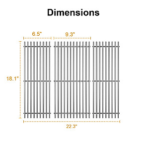Grill Cooking Grates Replacement Parts for Charbroil Performance 4 Burner Gas Grill, 18 Inch Grill Grid for Char-broil 463376319 463376519 463375619 463376419 G470-0003-W1, G470-0002-W1,G321-0005-W1