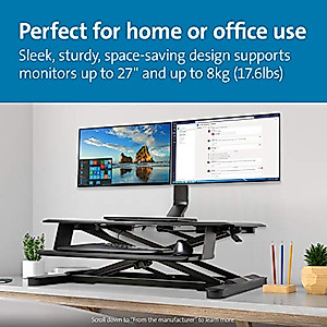Kensington Dual Monitor Mount for Desk, C-clamp Vesa Monitor Stand Fits 2 Ultrawide Monitors Up to 27 Inches, Low Profile Monitor Stand, Height Adjustable Rotating Free Standing Monitor Arm, Black