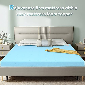 KOMFOTT 3 Inch Queen Gel Memory Foam Mattress Topper, Ventilated Ultra Soft Cooling Gel Mattress Pad with CertiPUR-US Certification, Pressure Relief Bed Topper for Back Pain
