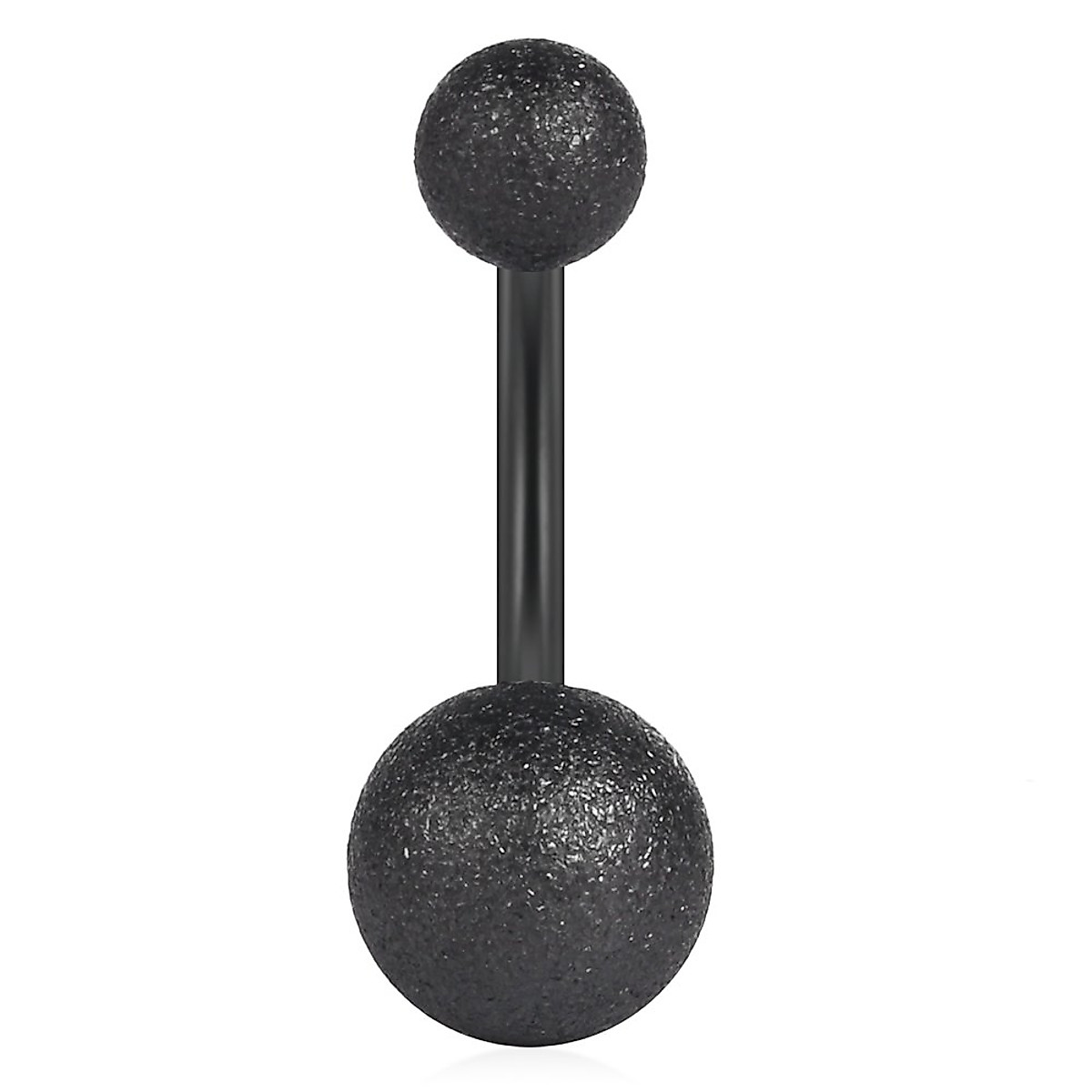 Ruifan 4PCS 14G Cubic Zirconia Ball Belly Button Rings Navel Barbell Body Jewelry Piercing - Black