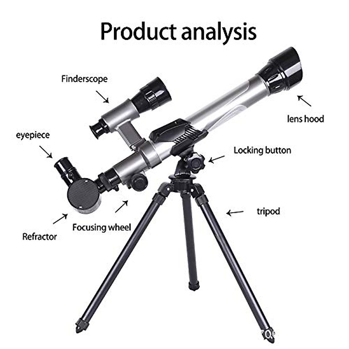GREFER Refractor Telescopes for Astronomy Beginners Adults& Kids,High Definition Night Stargazing Vision Telescope White