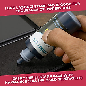 Extra Large Premium Black Ink Stamp Pad - 5" by 7" - Quality Felt Pad