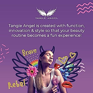 Detangling Hair Brush - Anti Static Angel Wing Hair Brush with Soft & Flexible Bristle for Straight & Wavy Hair - Tangle Angel Hair Detangler Brushes for Blow Drying & Shower - Gloss Pink