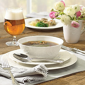 Lenox Opal Innocence Carved 4-Piece Place Setting, 4.95 LB, White