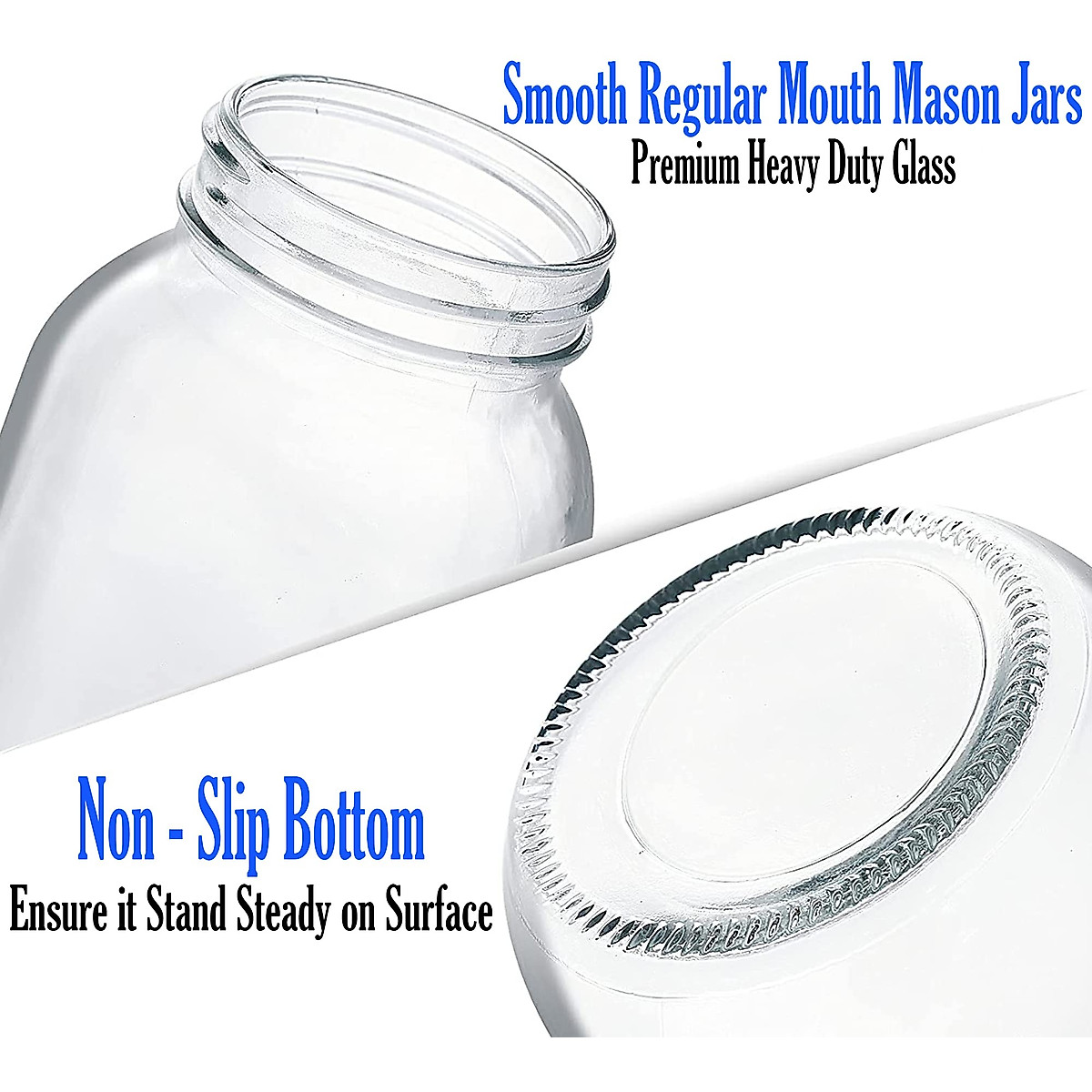 Regular Mouth Mason Jars 32 oz - (2 Pack) - Regular Mouth 32-Ounces Mason Jars With Ball Airtight lids and Bands - For Canning, Fermenting, Pickling, Freezing - Glass jar, Microwave & Dishwasher Safe