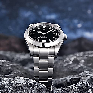 Pagani Design Watches for Men Automatic Diver Watch Sapphire Glass Stainless Steel 40MM Waterproof Wrist Watch (Black-1)