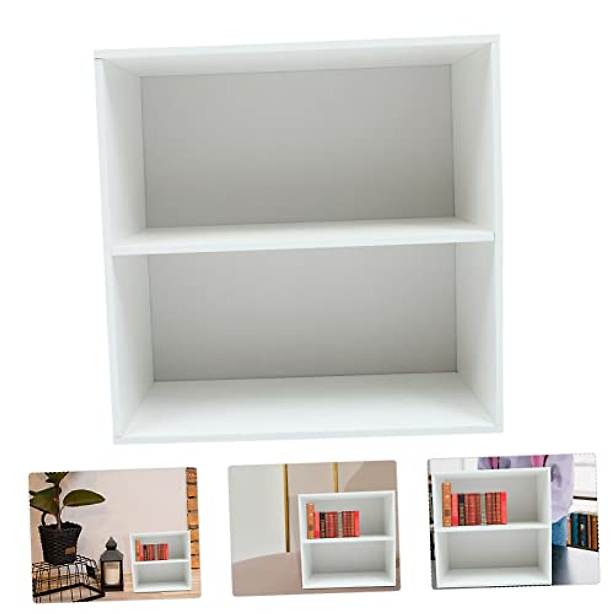 Homoyoyo 1pc Locker White Bookshelf Book Shelves for Office White Bookcase Practical Bookcase Household Bookshelf Floor Bookshelf Earth Tones Storage Rack Lip Gloss White Wood-Based Panel
