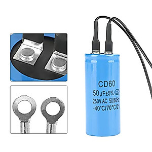 CD60 250V AC 50uF Motor Start Capacitor Run Capacitor with Wire Lead for Motor Air Compressor