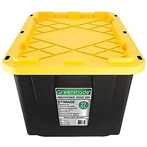 HDX Tough Polypropylene Plastic 27 Gal. Storage Tote in Black by HDX (4 pack)