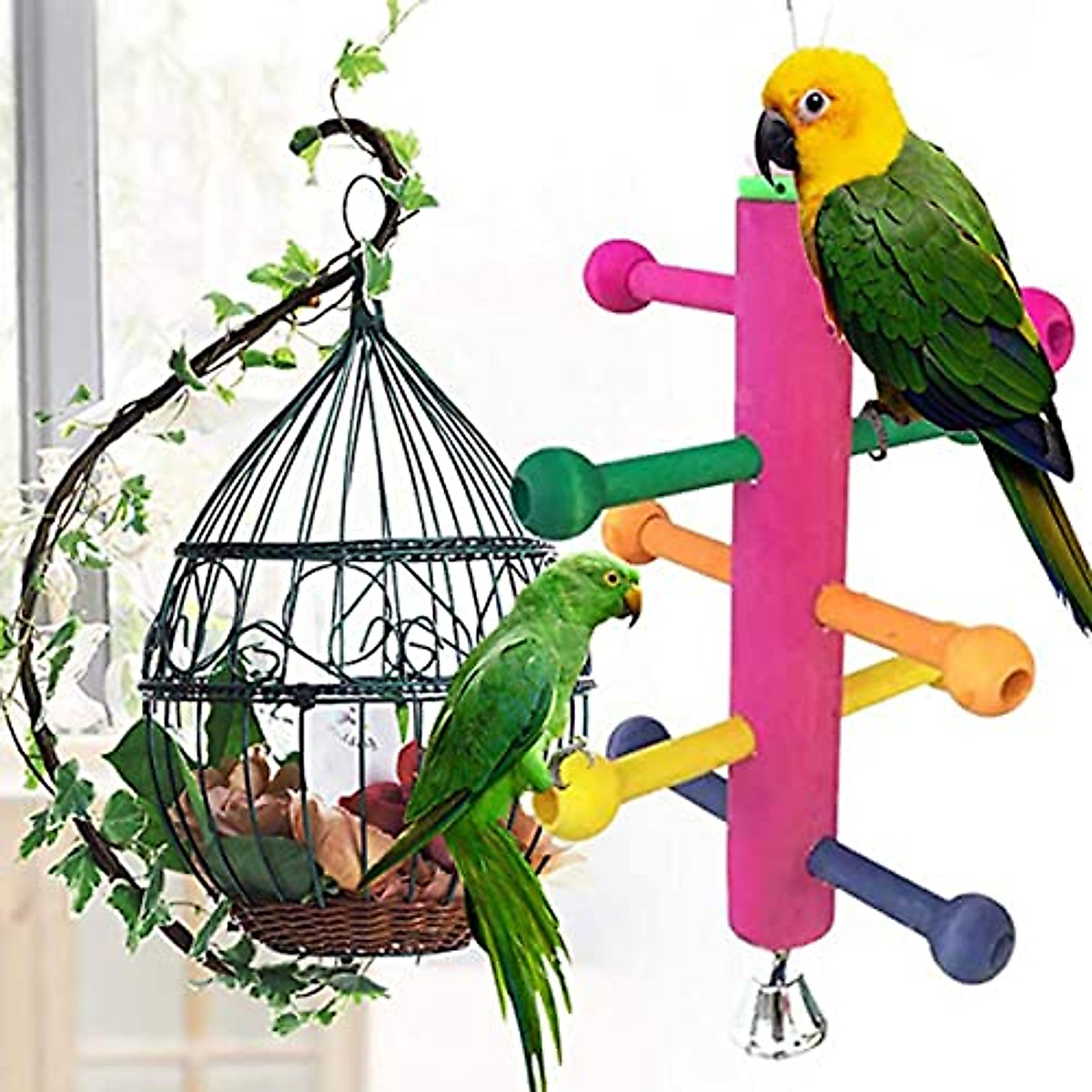Parakeet Toys Parakeet Toys Parrot Toys 2pcs Stand Toys for Cage Color Climbing Parrot Toy Rotating Wooden Birds Chewing Random Tearing Ladder Parakeet Toys Parrot Toys Parrot Toys